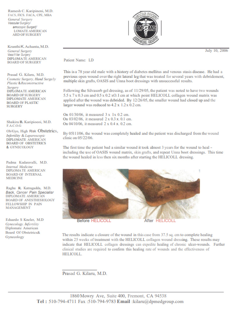 Helicoll® Case Reports